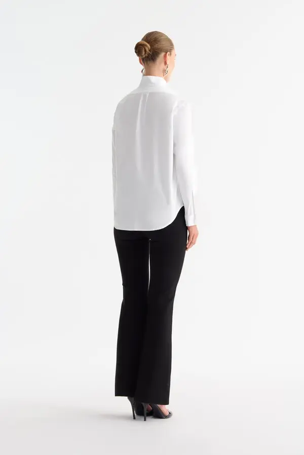 SAU LEE Harlow Mandarin Collar Pankou Button Shirt