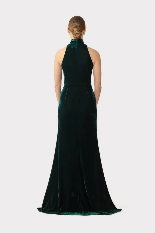 SAU LEE Ariana Velvet Gown - Emerald