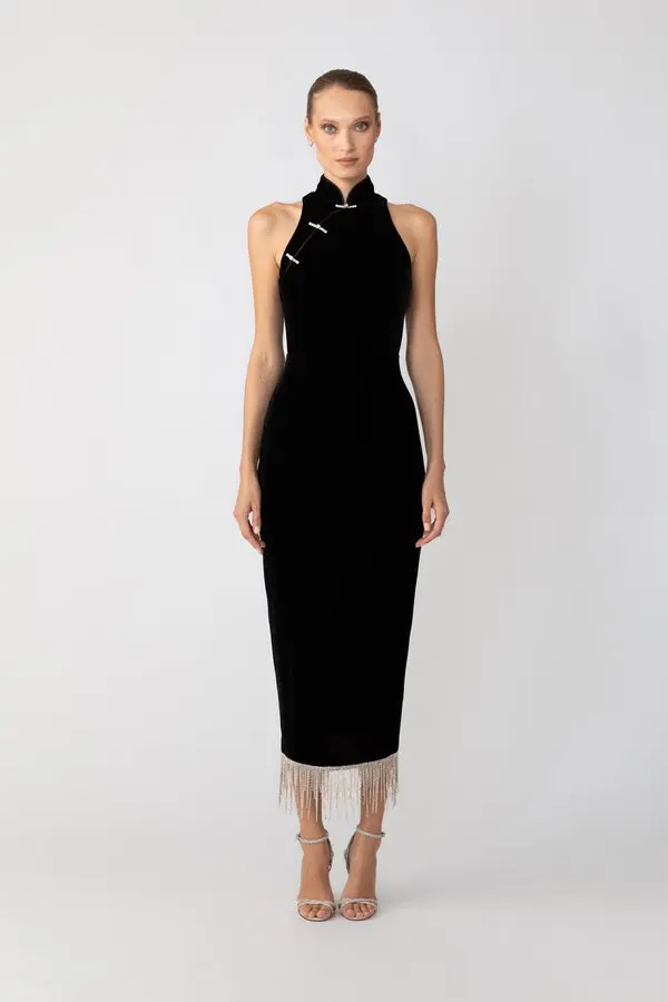 SAU LEE Martha Velvet Dress