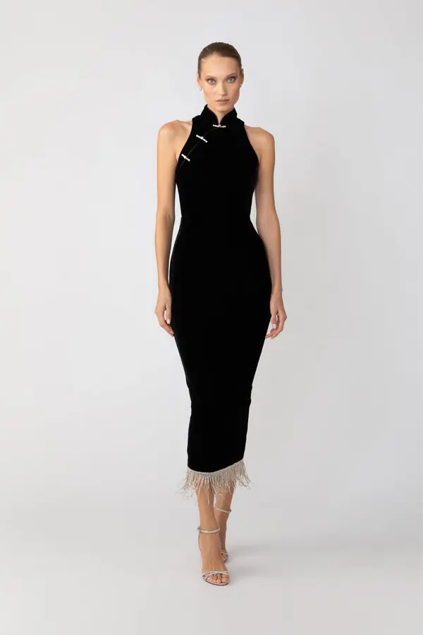 SAU LEE Martha Velvet Dress