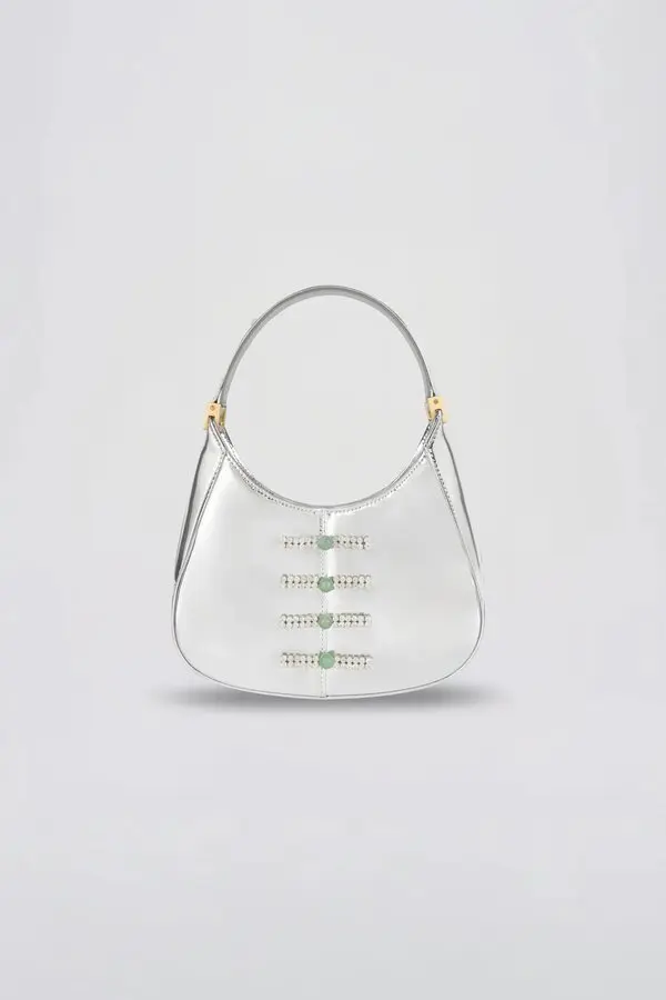 SAU LEE HANDBAGS Mini Bag In Patent Leather With Crystal And Jadeite Embellishments