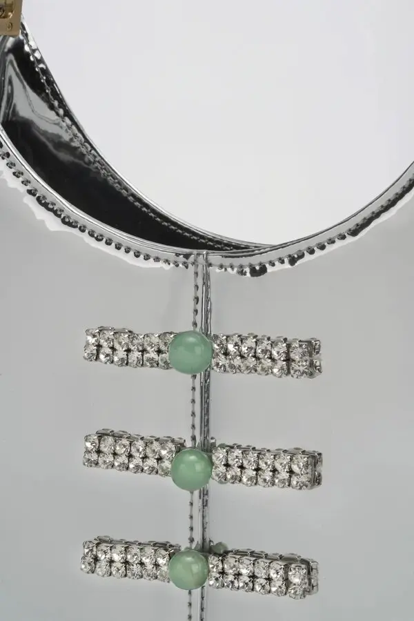 SAU LEE HANDBAGS Mini Bag In Patent Leather With Crystal And Jadeite Embellishments