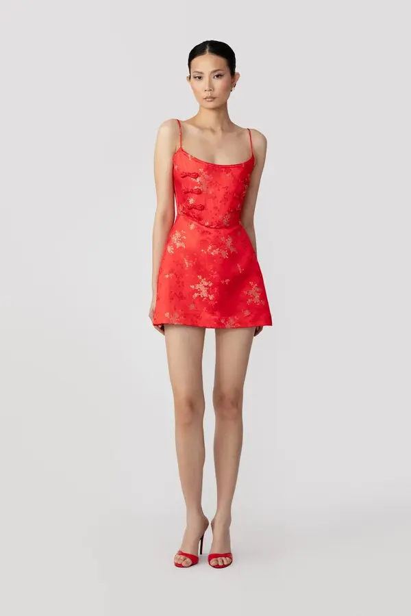 SAU LEE Joey Jacquard Mini Dress