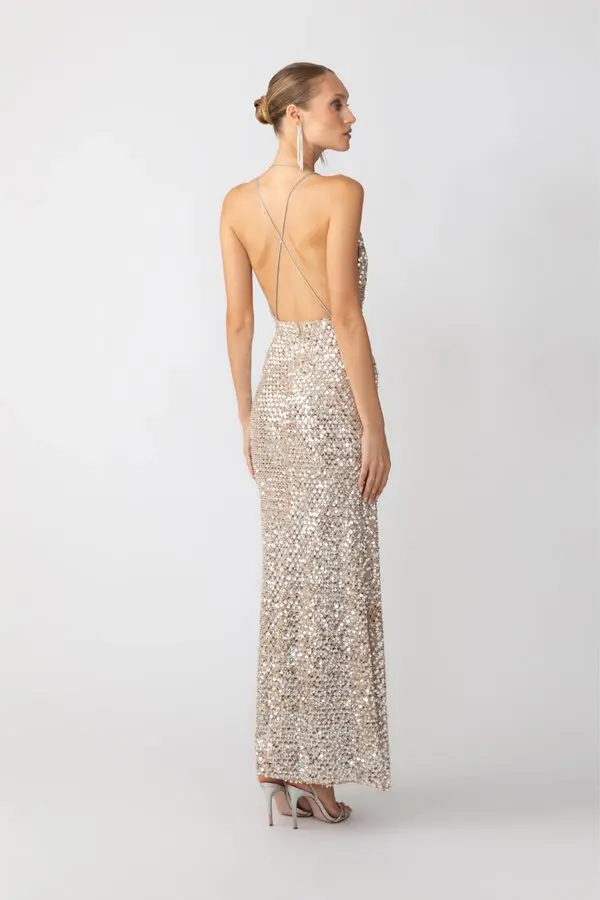 SAU LEE Ollie Gown Sequined Maxi Dress
