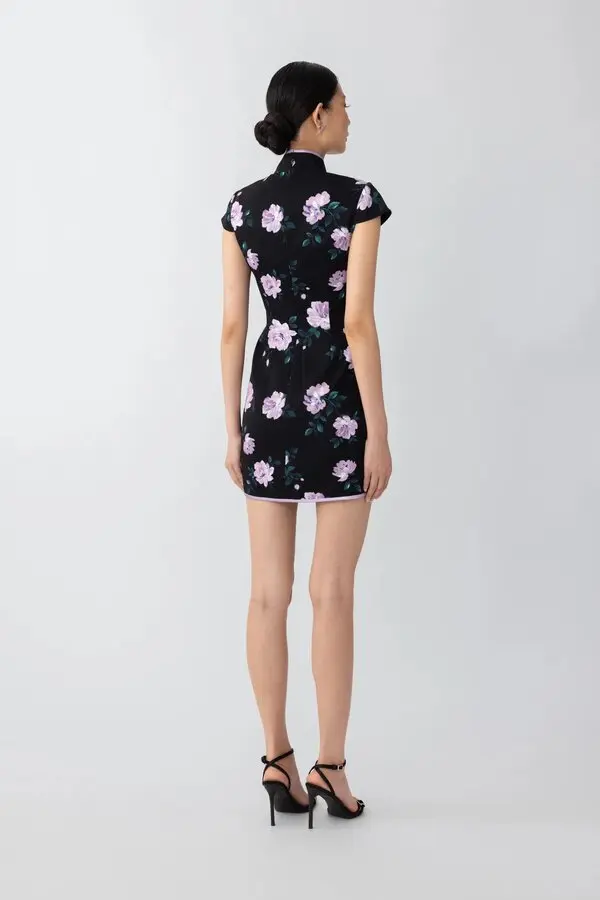 SAU LEE Betsy Mini Dress With Floral Print