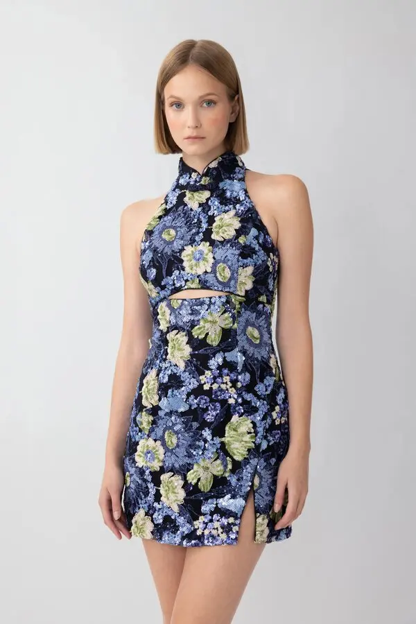 SAU LEE Sophie Embellished Mini Dress