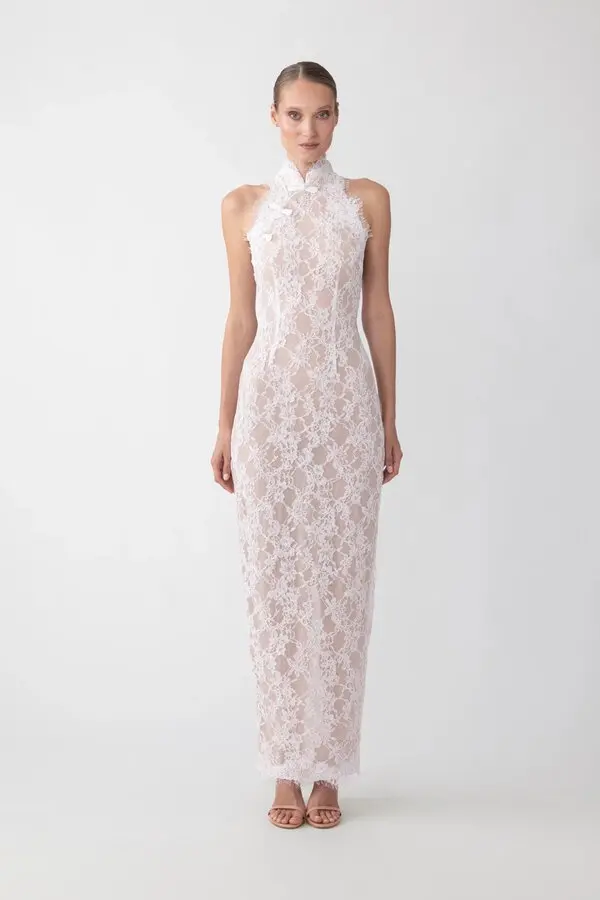 SAU LEE Rosana Lace Cheongsam Dress