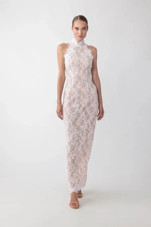 SAU LEE Rosana Lace Cheongsam Dress