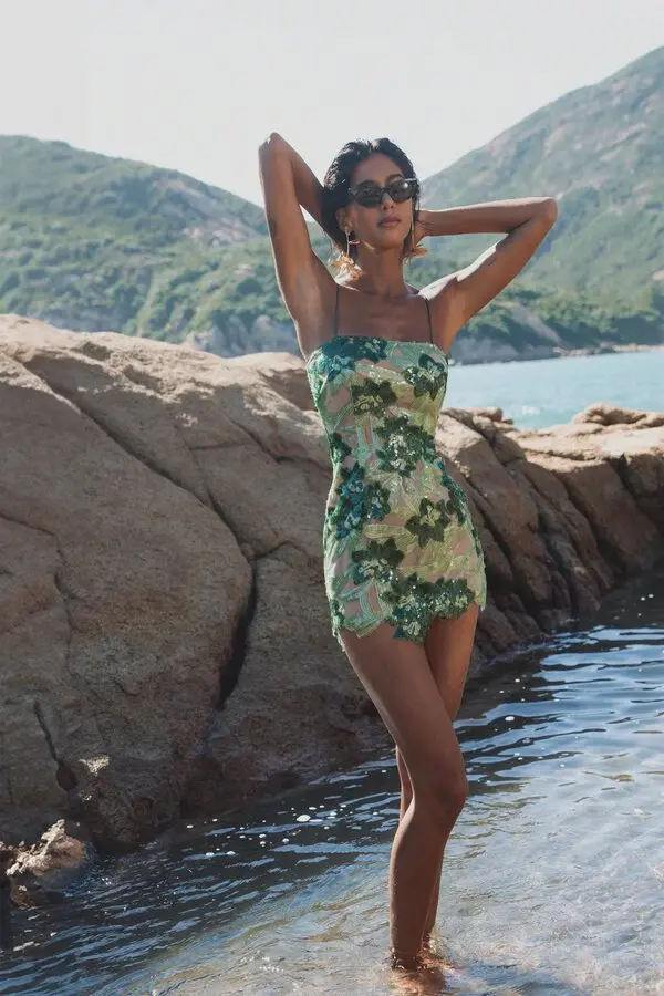 SAU LEE Sara Embellished Mini Dress