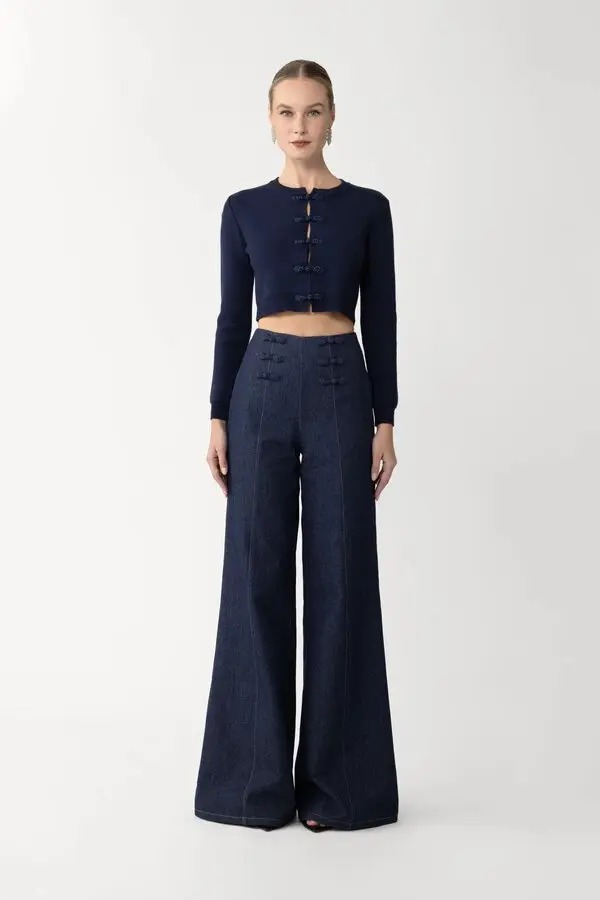 SAU LEE Brooklyn Wide-leg Denim Pants