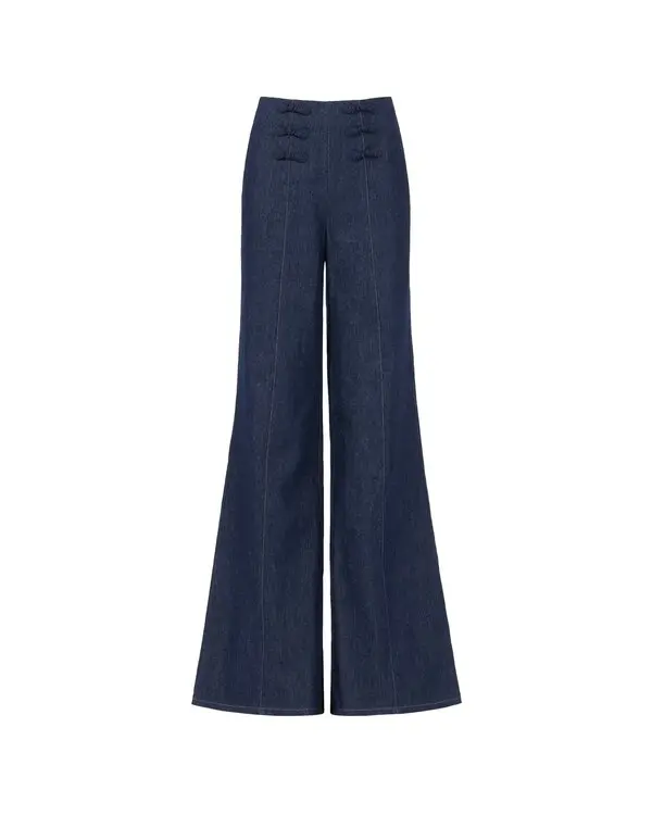 SAU LEE Brooklyn Wide-leg Denim Pants