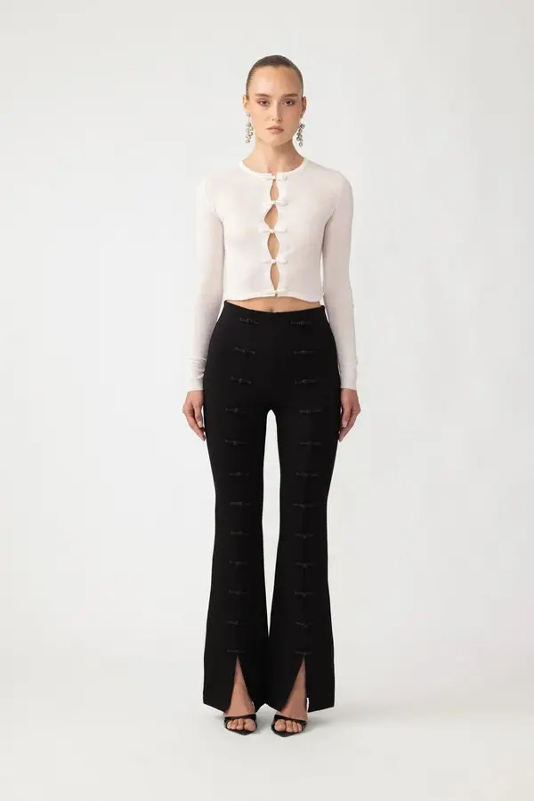 SAU LEE Drew Pant With Knot Detailing
