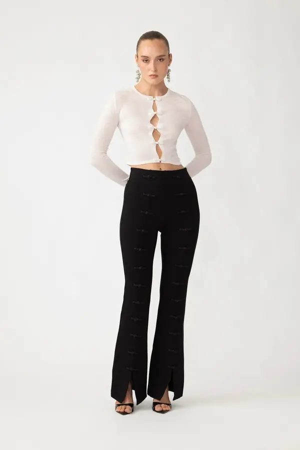 SAU LEE Drew Pant With Knot Detailing