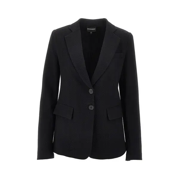 Emporio Armani Chevron Jersey Jacket - Black
