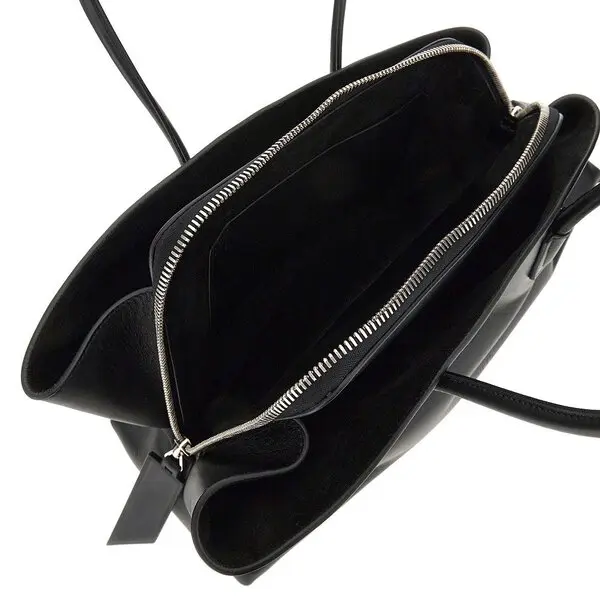 Attico Medium Leather "la Passeggiata" Bag - Black