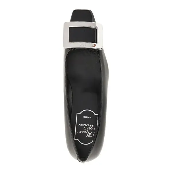 ROGER VIVIER Belle Vivier Patent Leather Pumps With Silver Buckle - Black