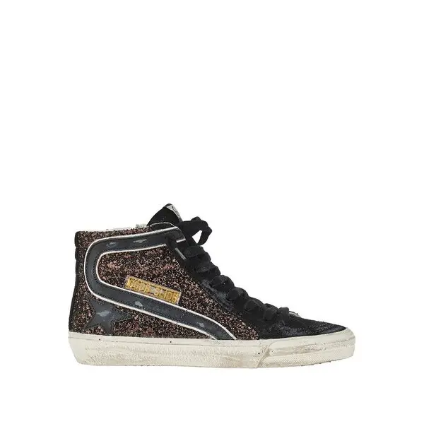 GOLDEN GOOSE Slide High Top Sneakers With Glitter And Suede
