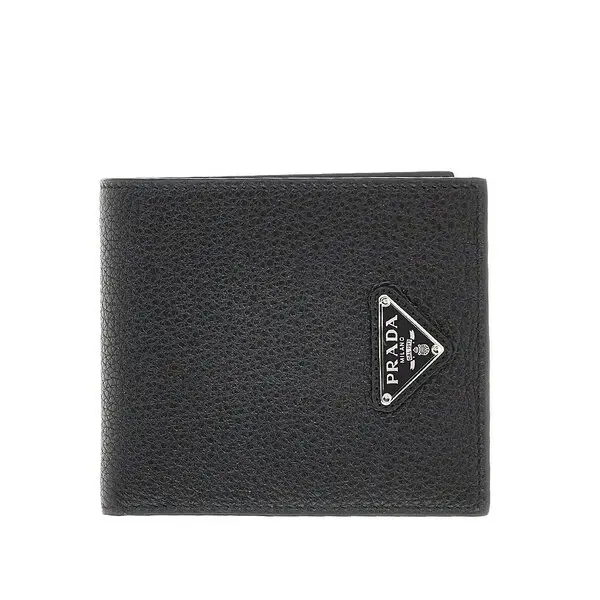 Prada Grained Leather Bi-fold Wallet - Black