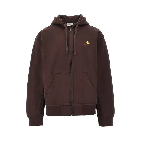 Carhartt Work In Progress Full Zip Hoodie With Logo Embroidery