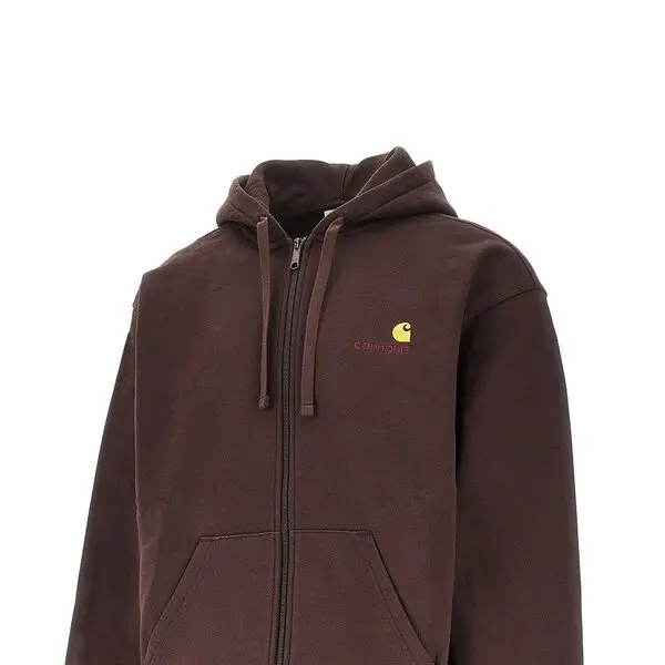 Carhartt Work In Progress Full Zip Hoodie With Logo Embroidery