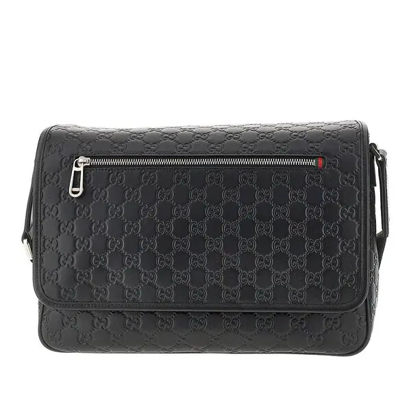Gucci Gg Emblem Leather Medium Bag - Black