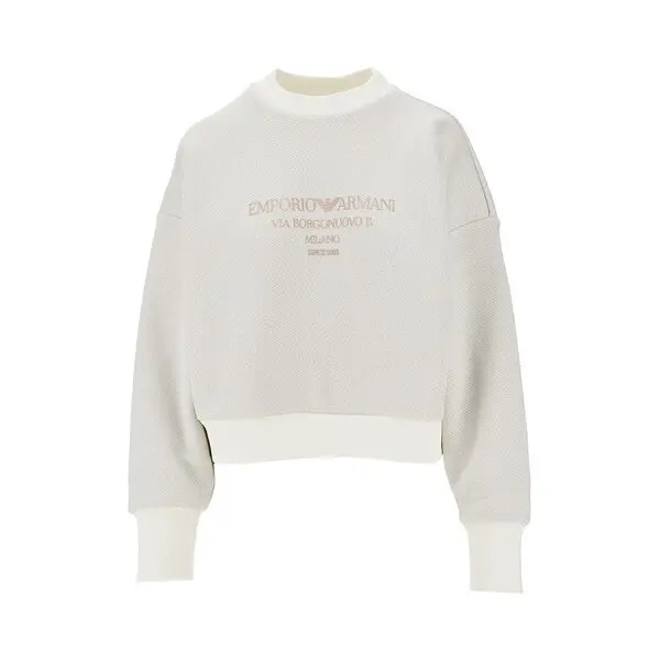 Emporio Armani Lurex Jersey Sweatshirt With Logo - Silver