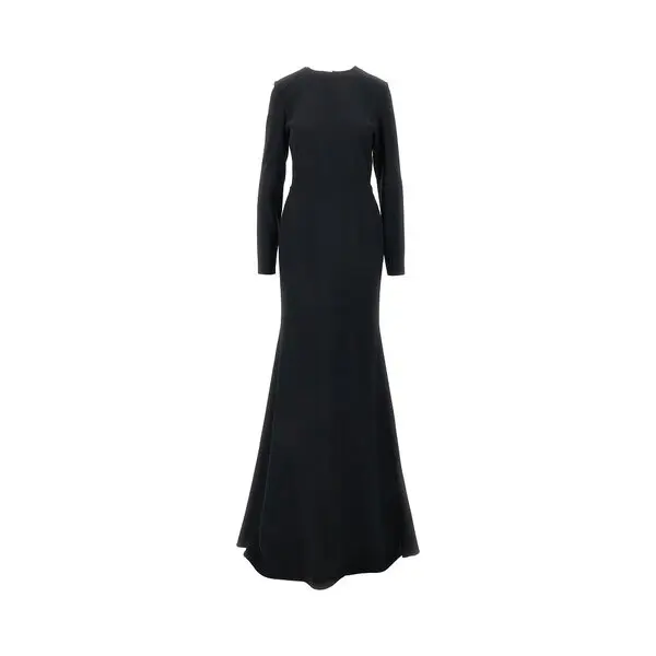 Gucci Crepe Open-back Long Dress - Black