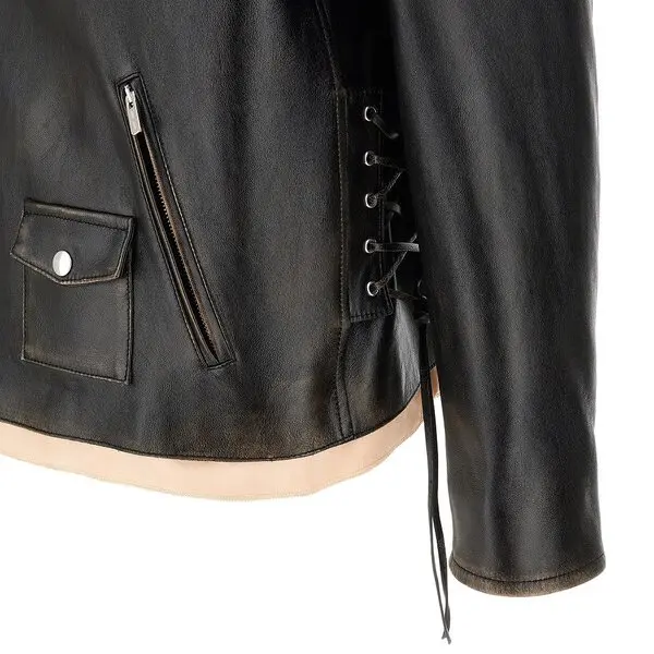Miu Miu Nappa Leather Oversized Biker Jacket