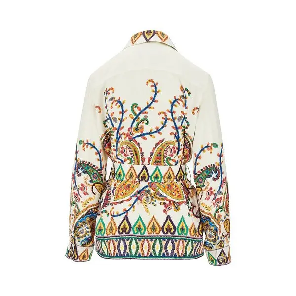 Etro Paisley Motif Twill Overshirt With Belt