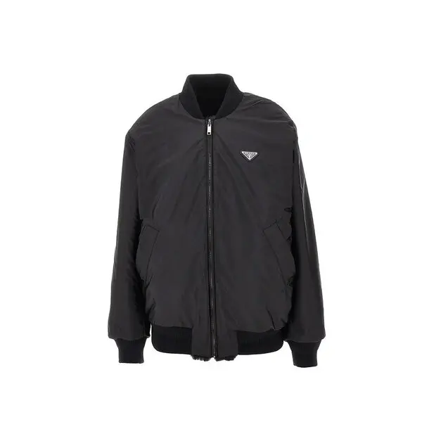 Prada Reversible Faux Fur And Re-nylon Bomber Jacket