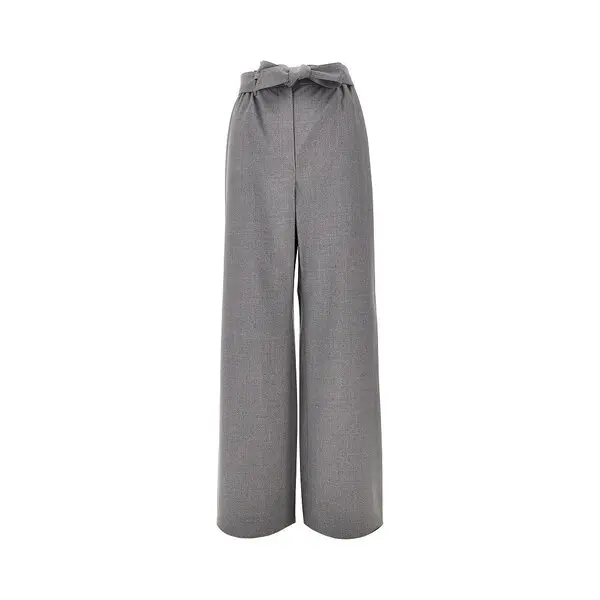 Max Mara Wool Parachute Pants With Belt