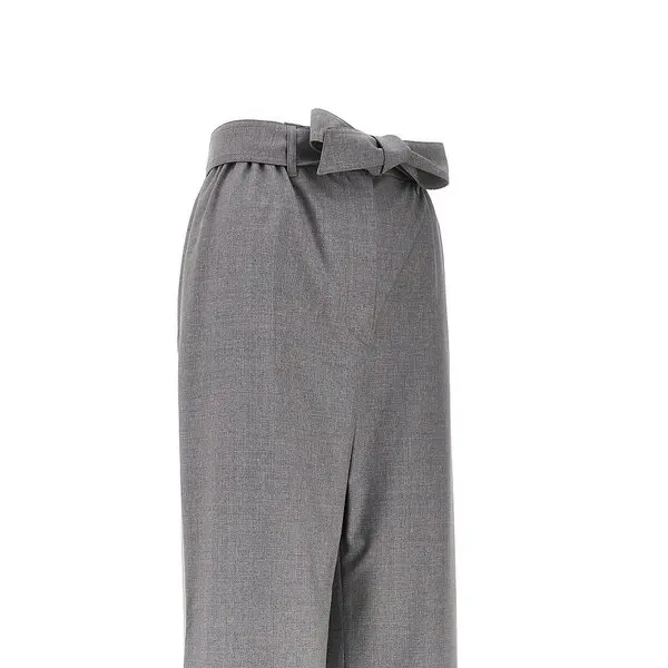 Max Mara Wool Parachute Pants With Belt