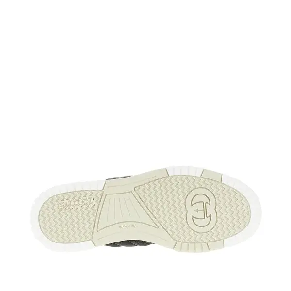 Gucci Re-web" Grained Leather Sneakers - Black