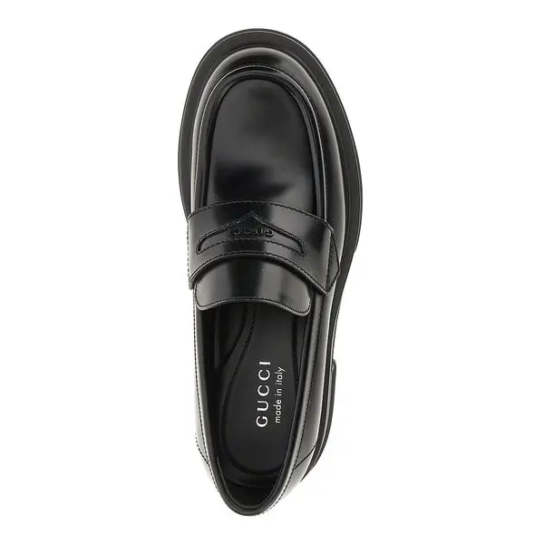 Gucci Leather Loafers With Logo Detail