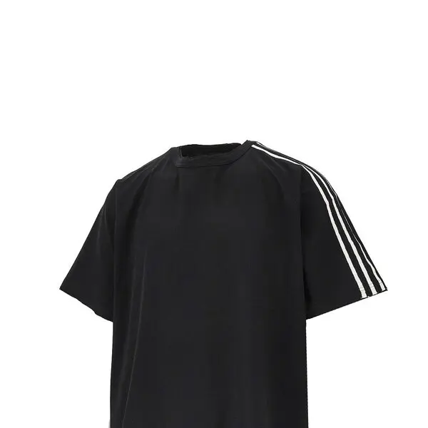 Y3 Raw-cut 3 Tripe T-hirt - Black