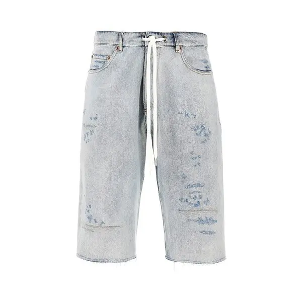 MAISON MARGIELA Distressed Denim Shorts With Drawstring Waist
