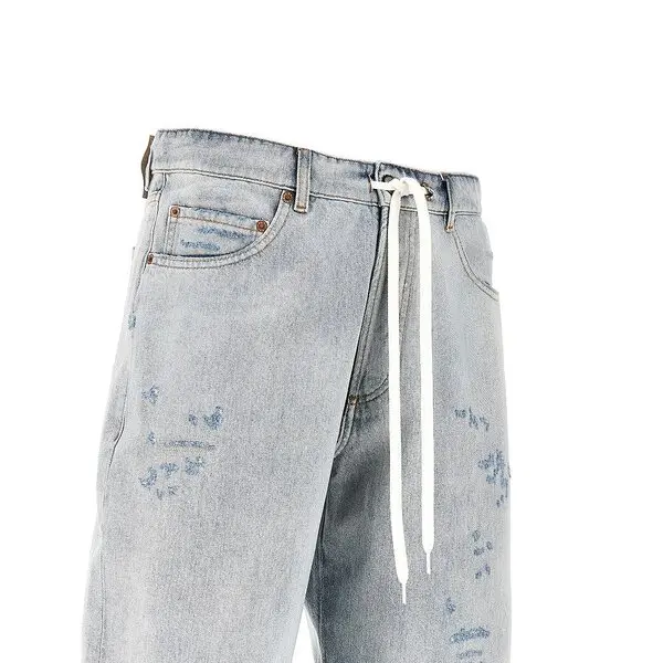 MAISON MARGIELA Distressed Denim Shorts With Drawstring Waist