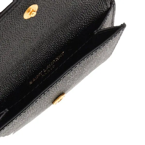 Saint Laurent Uptown' Grain De Poudre Leather Card Case