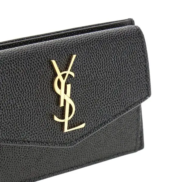 Saint Laurent Uptown' Grain De Poudre Leather Card Case