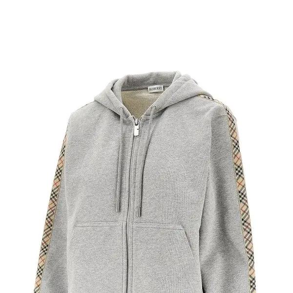 Burberry Full-zip Hoodie With Check Detail