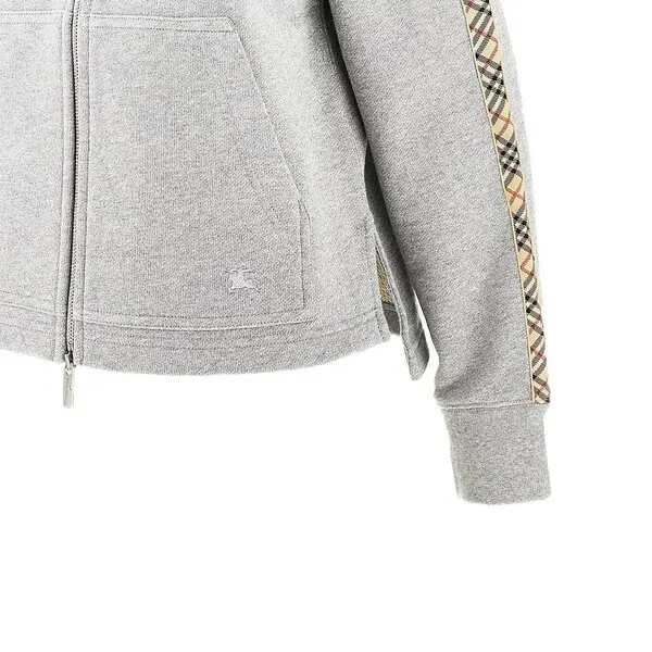Burberry Full-zip Hoodie With Check Detail