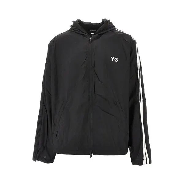Y3 Nylon Windbreaker Jacket With Signature 3-stripes