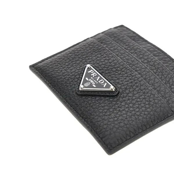 Prada Grained Leather Cardholder With Logo