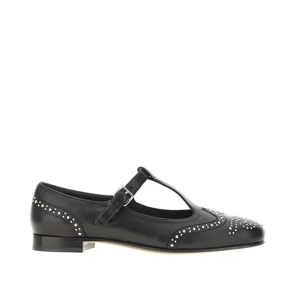 Church's Nappa Leather Mary Jane Flat Shoes With Brogue Detailing