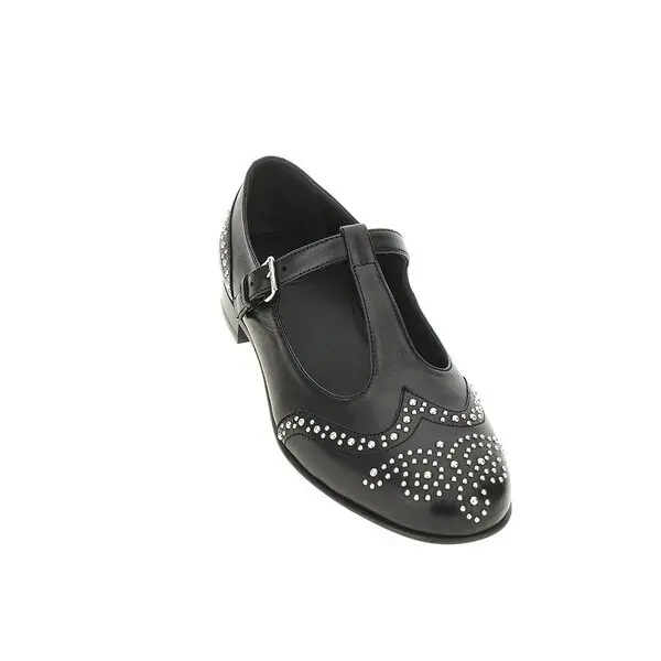 Church's Nappa Leather Mary Jane Flat Shoes With Brogue Detailing