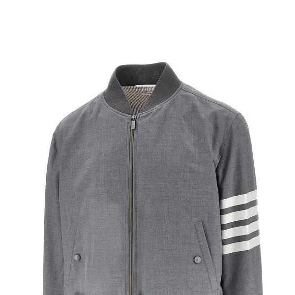 Thom Browne Wool Plain Weave 4-bar Blouson Jacket