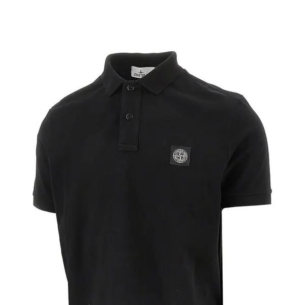 Stone Island Tretch Piquet Polo Hirt - Black