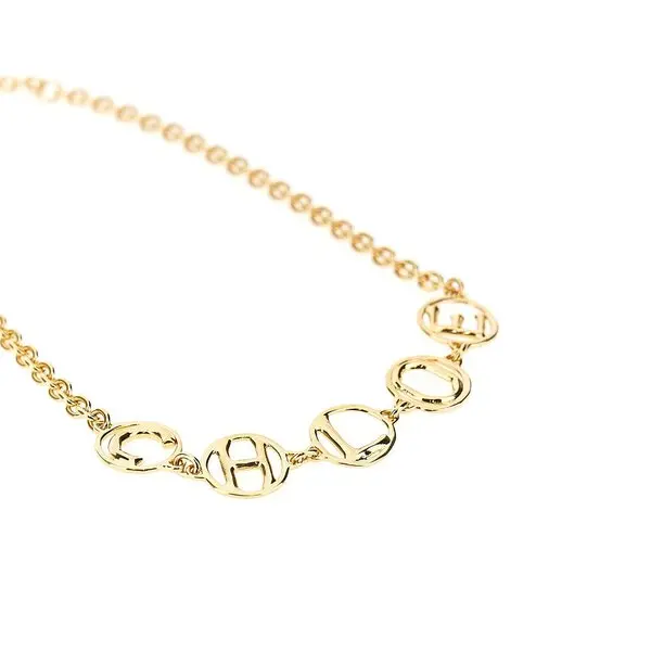 Chloé Script Choker In -finished Brass - Gold