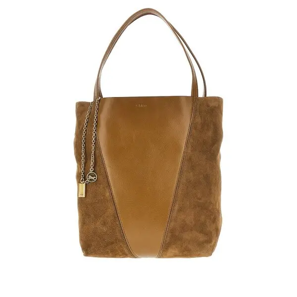 Chloé Medium Spin' Leather Tote Bag - Brown