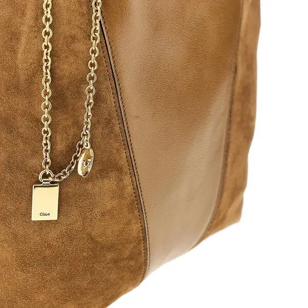 Chloé Medium Spin' Leather Tote Bag - Brown